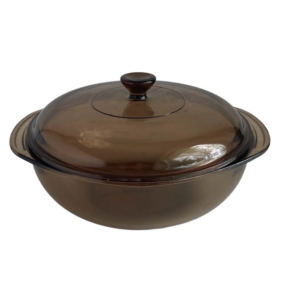 Pyrex | Kitchen | Vintage Pyrex Glass Fireside Amber 2 Quart Covered ...